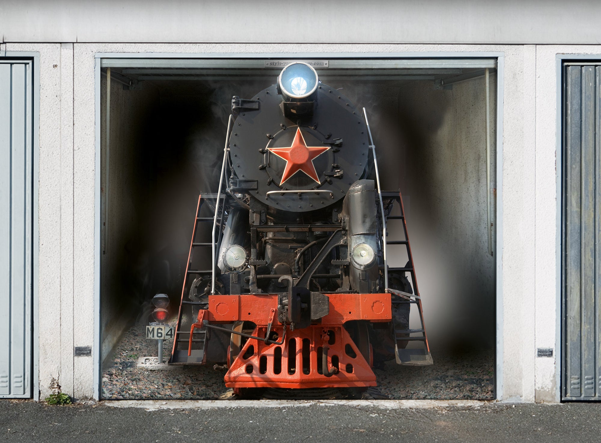 garage poster motif STEAM LOCOMOTIVE – StyleYourGarage