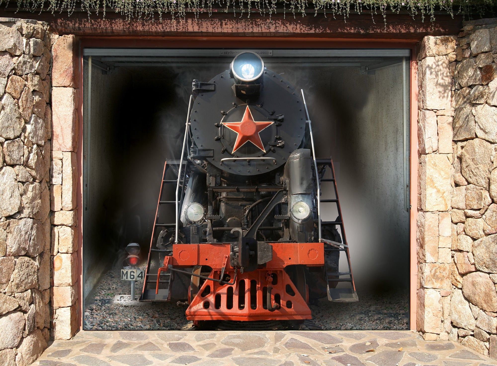 garage poster motif STEAM LOCOMOTIVE – StyleYourGarage