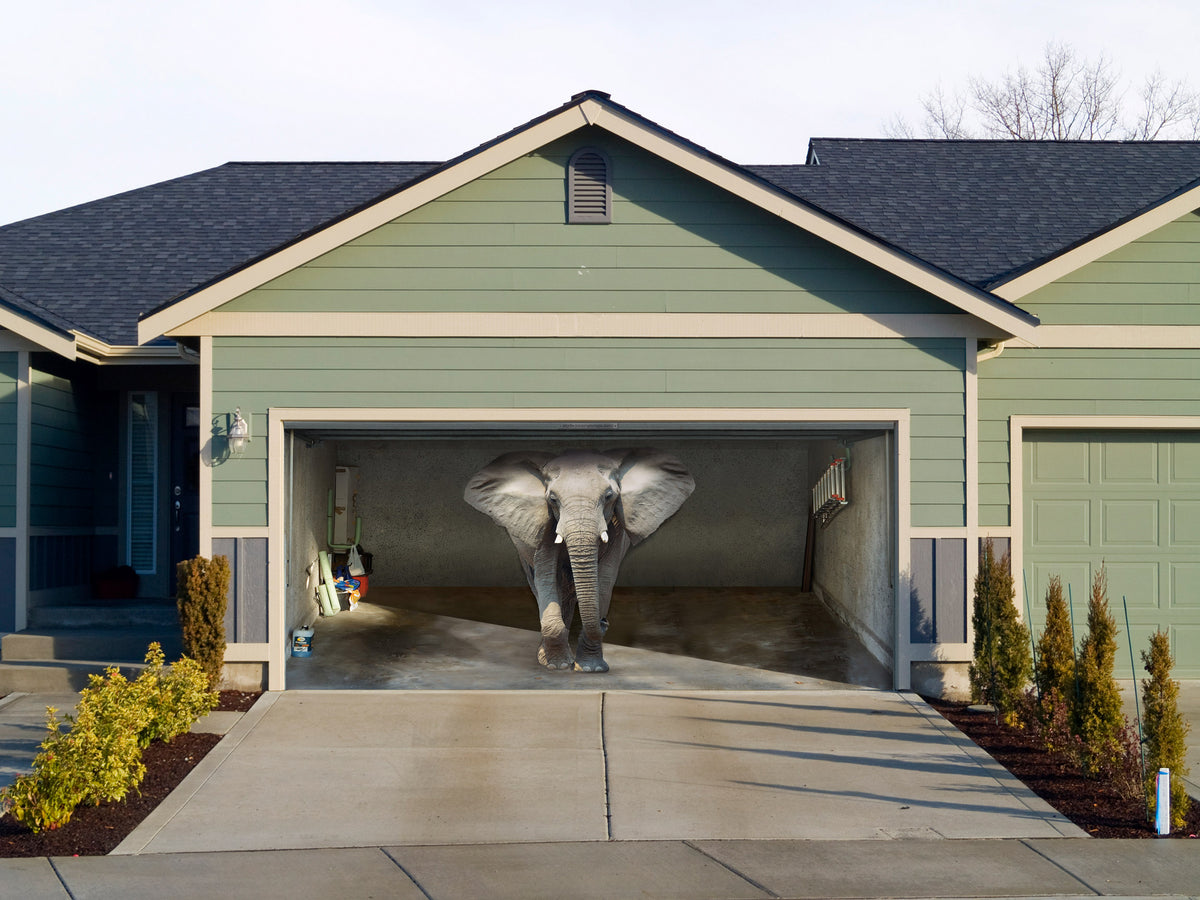 garage poster motif MOVING ELEPHANT – StyleYourGarage